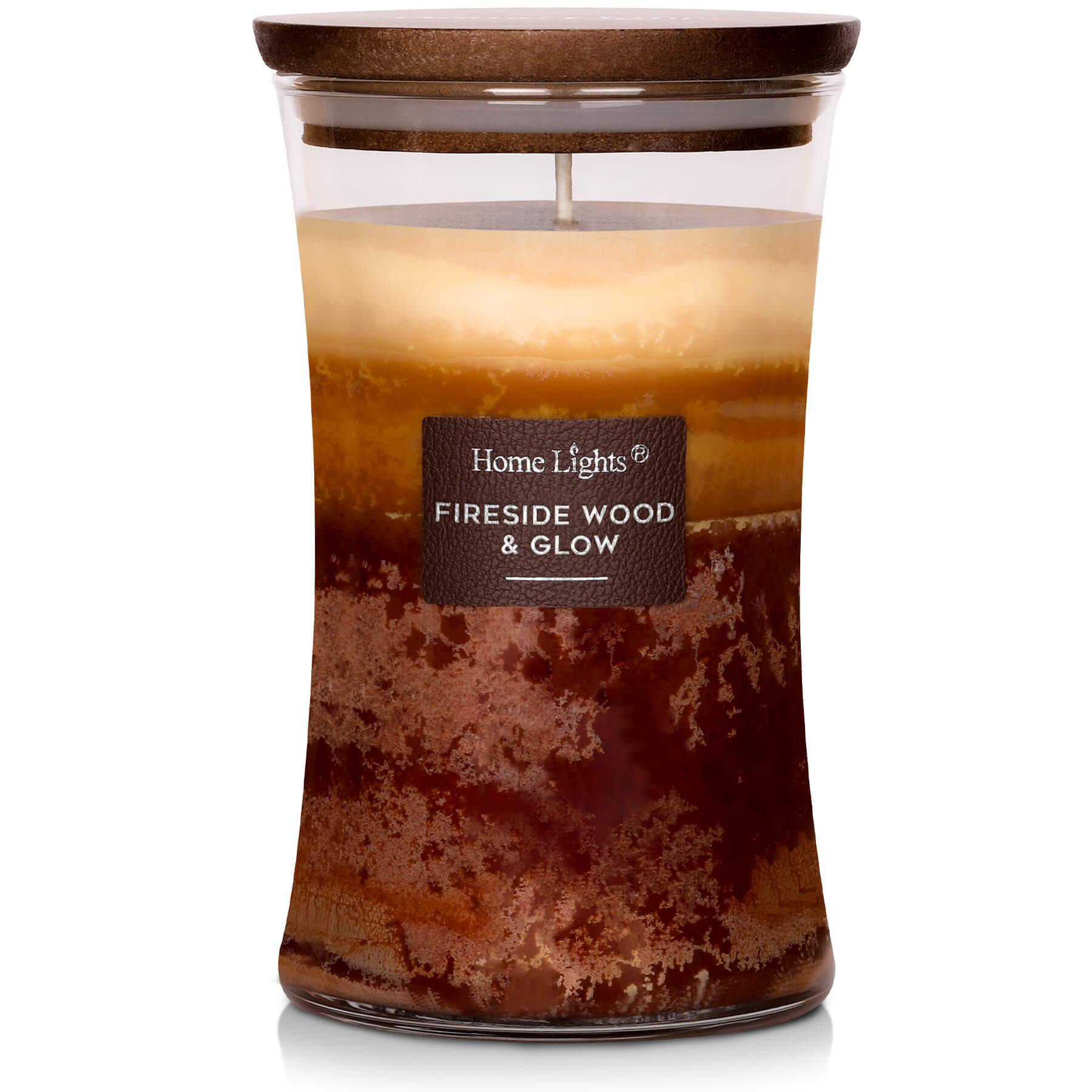 Fireside Wood & Glow, Home Lights 3-Layer Highly Scented Candles